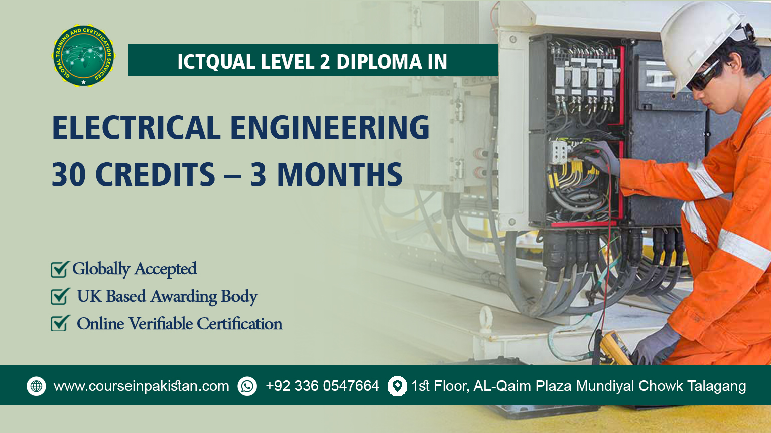 ICTQual Level 2 Diploma in Electrical Engineering 30 Credits – 3 Months